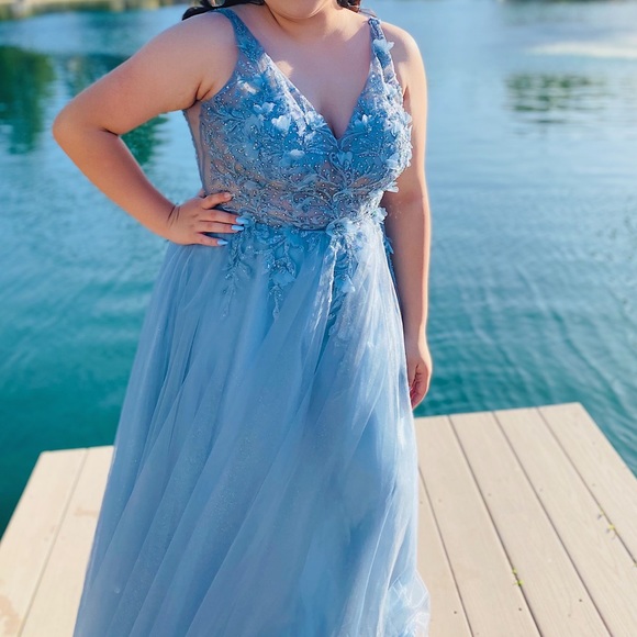 Dresses | Dusty Blue Prom Dress | Poshmark